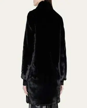 Akris Faux-fur Collared Coat