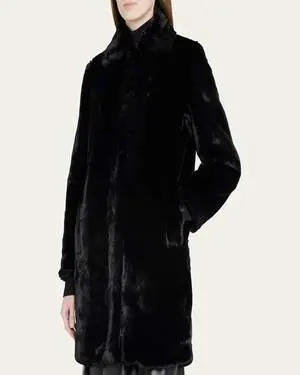 Akris Faux-fur Collared Coat