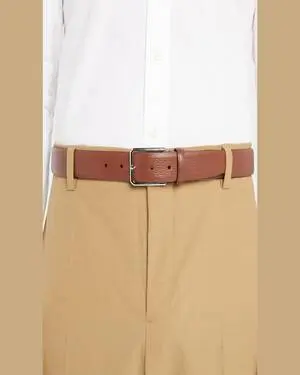 Santoni Grained Leather Belt - Light Brown