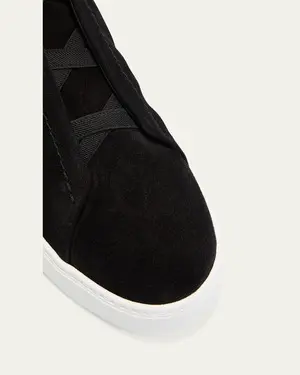 Zegna Triple Stitch Suede Sneakers - Medium Red