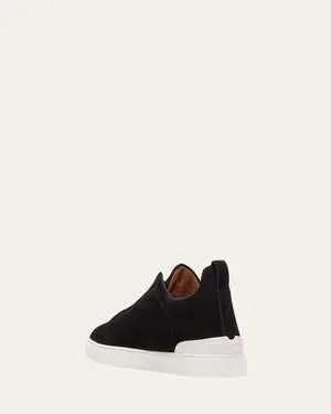 Zegna Triple Stitch Suede Sneakers - Medium Red