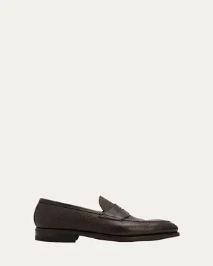 Bontoni Principe Grain Leather Loafers - Testa Di Moro