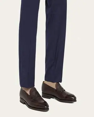 Bontoni Principe Grain Leather Loafers - Testa Di Moro