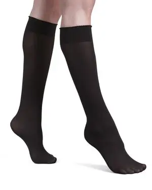 Wolford Velvet Deluxe Knee-Highs Coca