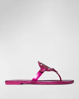 Tory Burch Miller Soft Medallion Thong Sandals Hot Pink