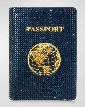 Judith Leiber Allover Crystal Passport Holder Navy
