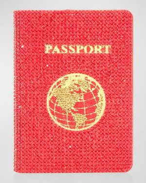 Judith Leiber Allover Crystal Passport Holder Red