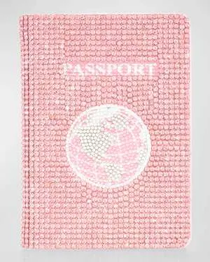 Judith Leiber Allover Crystal Passport Holder Rose