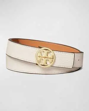 Tory Burch Tory Burch Miller Reversible Logo Belt New Ivory