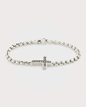 David Yurman David Yurman Streamline Cross Bracelet Black Silver