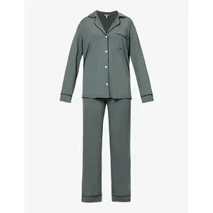 Eberjey Gisele Stretch-jersey Pyjama Set Kelp/black