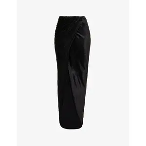 Rick Owens Lillies Vered Draped Velour Maxi Skirt