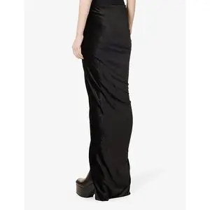 Rick Owens Lillies Vered Draped Velour Maxi Skirt