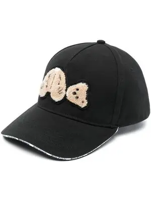 Palm Angels Black Cotton Teddy Bear Baseball Cap