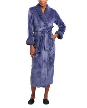 Natori Long Plush Robe Navy