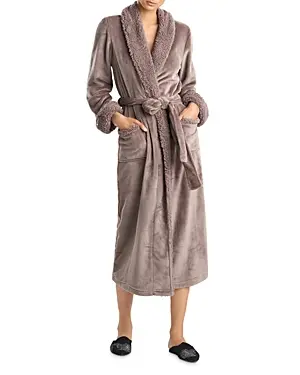 Natori Long Plush Robe Toasted Taupe