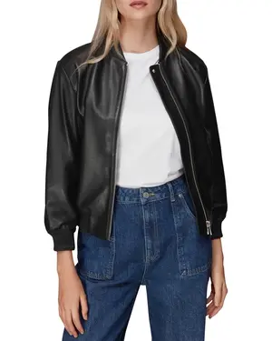 Whistles Laura Leather Bomber Jacket