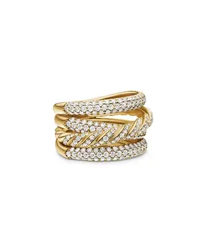 David Yurman Paveflex Four-row Ring - Gold