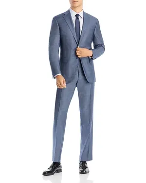 Canali Siena Sharkskin Classic Fit Suit - Blue