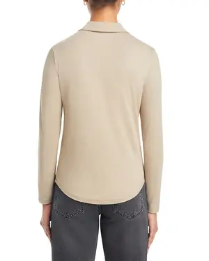 Majestic Filatures Point Collar Button Front Shirt - Desert