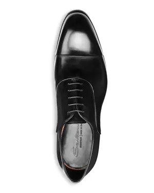 Santoni Carter Cap Toe Oxford - Black