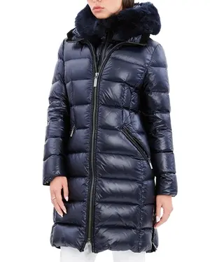 Dawn Levy Shearling Trim Down Puffer Coat - Abyss