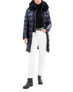 Dawn Levy Shearling Trim Down Puffer Coat - Abyss