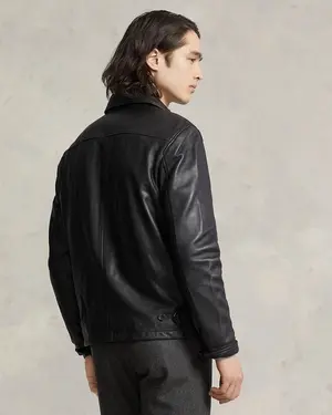 Polo Ralph Lauren Maxwell Lambskin Leather Zip Jacket - Polo Black