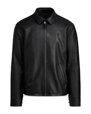 Polo Ralph Lauren Maxwell Lambskin Leather Zip Jacket - Polo Black