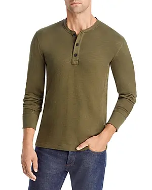 Rag & Bone Classic Flame Henley Tee Miltary Olive