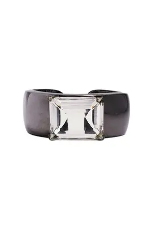 KENNETH JAY LANE Vintage Crystal Center Stone Open Cuff