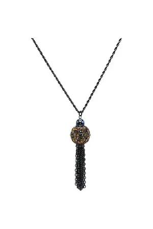 KENNETH JAY LANE Vintage Disco Ball Tassel Necklace - Natural