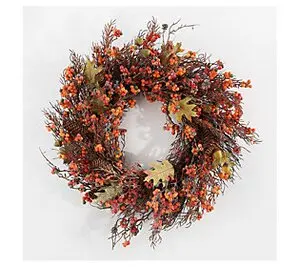 SAFAVIEH 26' Berry, Acorn, Pine Cone & Oak Leaf Wreath - One-color