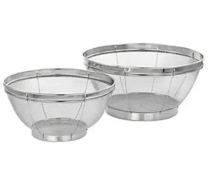 MARTHA STEWART 2-piece Stainless Steel Strainer Set - Silver
