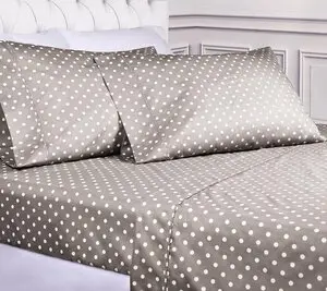 SUPERIOR Polka Dot 600-thread Count Cotton Blen Sheet, King - One-color