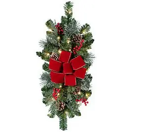 HAUTE DECOR Classic 26 Pre-lit Berry & Pinecone Swag - One-color