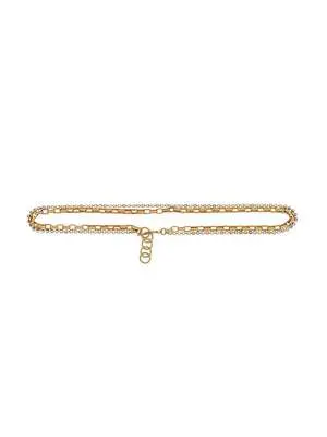 Saint Laurent Women's Crystal Chain Belt - Gold Nickel  - Gold Nickel