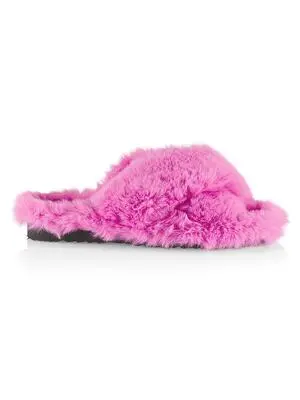 Apparis Women's Biba Faux-Fur Slippers - Sugar Pink  - Sugar Pink