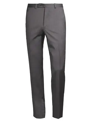 SAKS FIFTH AVENUE Collection Oslo Basic Wool Pants - Charcoal