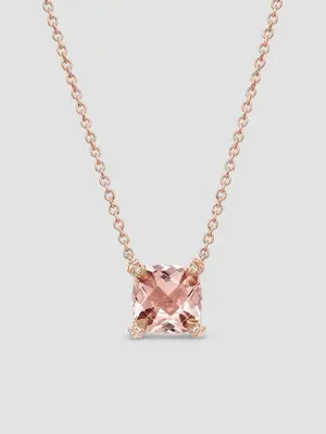 David Yurman Petite Chatelaine Pendant Necklace In 18k With And Diamonds, 7mm