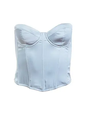 FLEUR DU MAL Hamptons Bustier Top Steel Blue