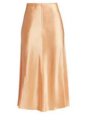 Vince Women's Satin Panelled Slip Skirt - Cantaloupe  - Cantaloupe