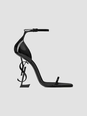 Saint Laurent Opyum Sandals In Patent Leather Nero