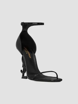 Saint Laurent Opyum Sandals In Patent Leather - Nero