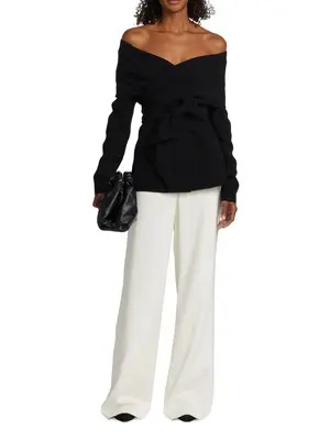 Lafayette 148 New York Dalton Leather Wide-leg Pants