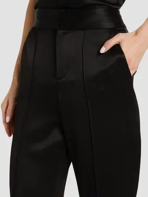 Alice + Olivia Dylan Silk High-waisted Wide-leg Pants - Black