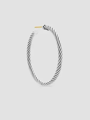 David Yurman Cable Hoop Earrings In Sterling 1.5in