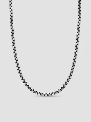 David Yurman Box Chain Necklace In Sterling 3.6mm - Silver
