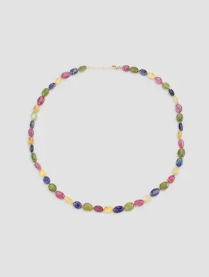 Jia Jia Sapphire & 14k Yellow Gold Smooth Candy Necklace - Rainbow