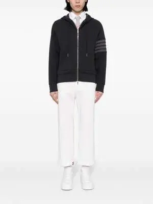 Thom Browne 4-bar Zip-up Hoodie - Grey